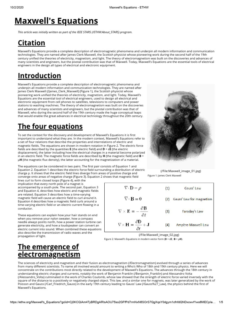 Lecture - Maxwell's Equations | PDF | Electromagnetism | James Clerk Maxwell