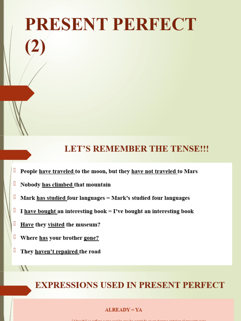 Present Perfect 2 | PDF