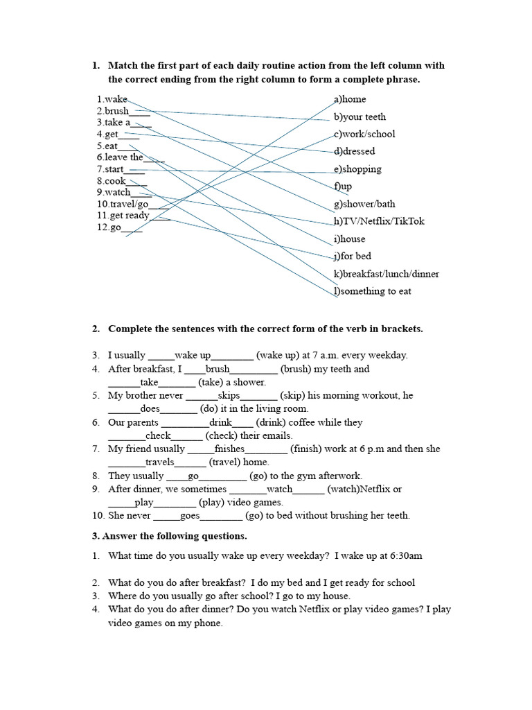 PRE A1 (Simple Present) | PDF