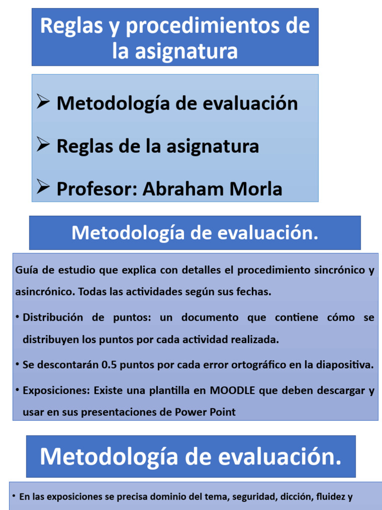 Reglas y Procedimientos de La Asignatura - LETRAS 011 | PDF