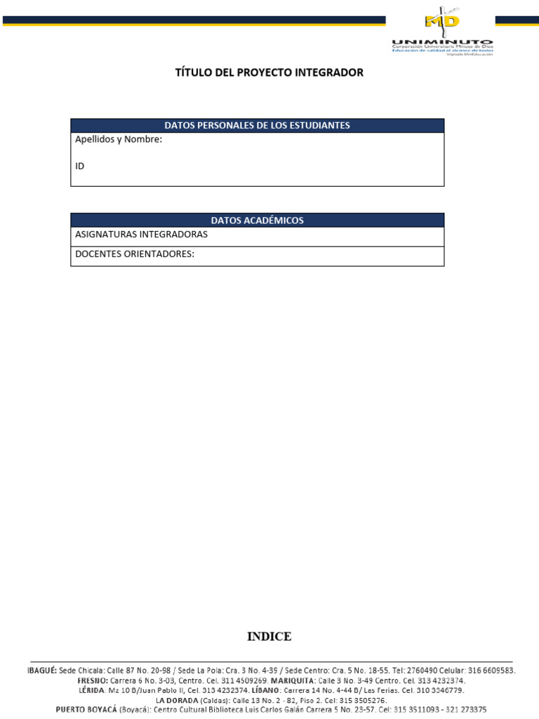 Formato Documento Proyecto Integrador | PDF | Negócios