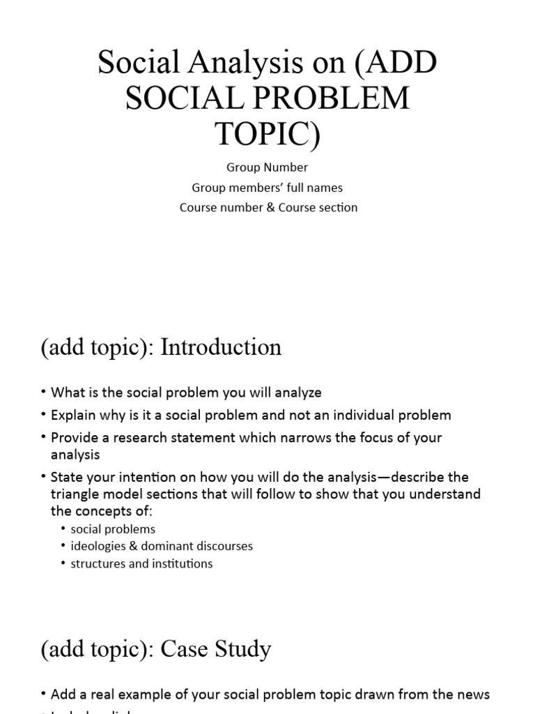 Social Problem Analysis Framework | PDF | Discourse | Institution