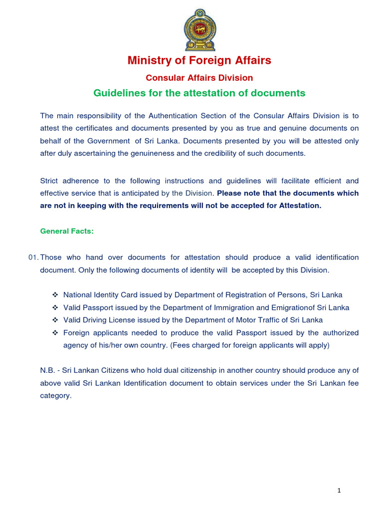 Consular Guidlines New | PDF | Identity Document | Affidavit