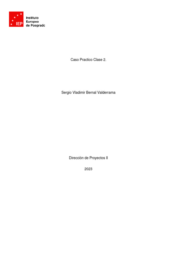 Caso Practico Clase 2 IEP | PDF