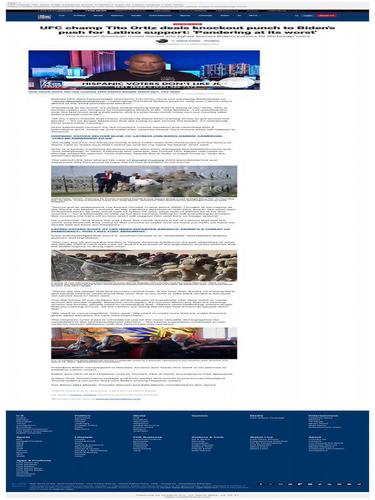 UFC Champ Tito Ortiz Deals Knockout Punch To Biden's Push For Latino ...