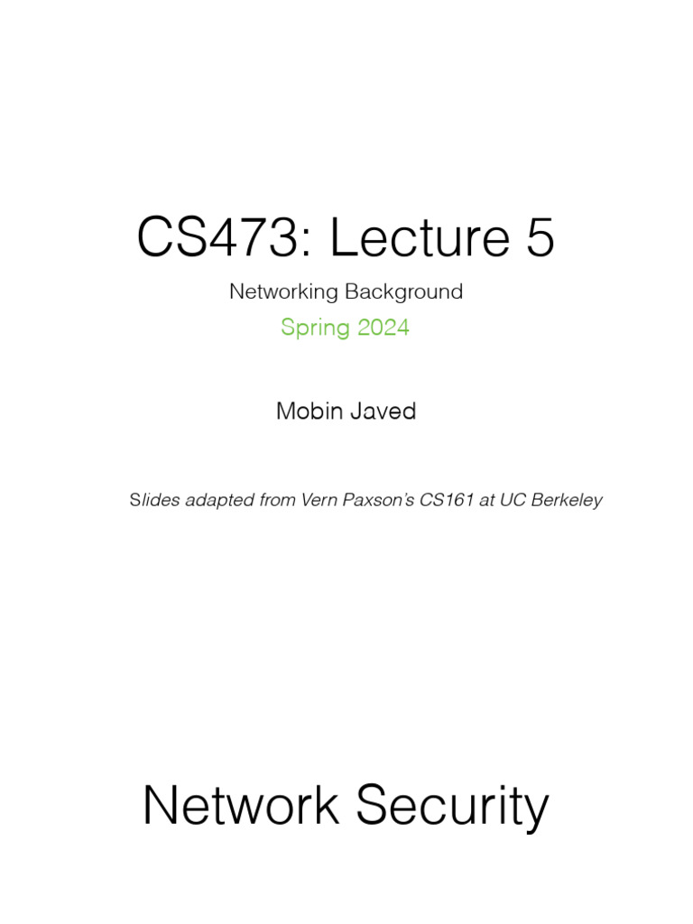 Lec5 NetworkingBackground | PDF