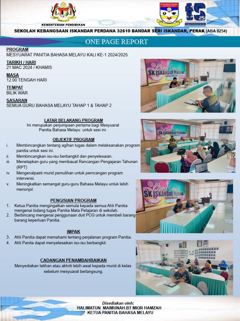 Opr Mesyuarat Panitia BM Kali 1 | PDF