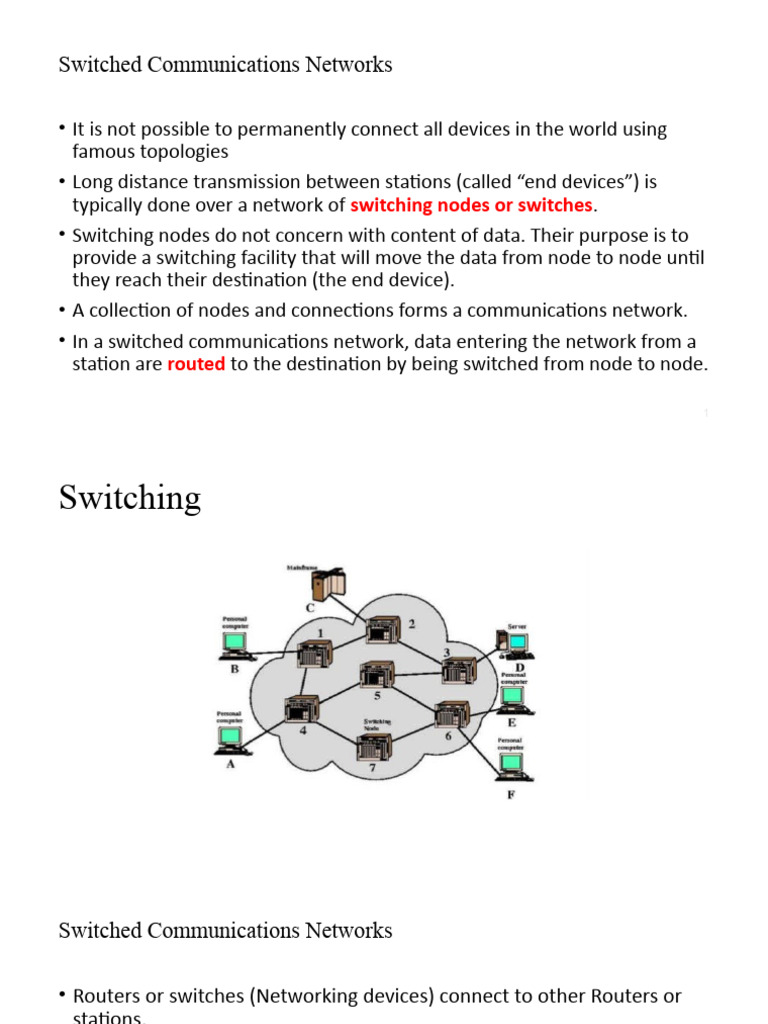 Lecture 3-Switching ^0 internet (1) | PDF | Computer Network | Internet Protocol Suite