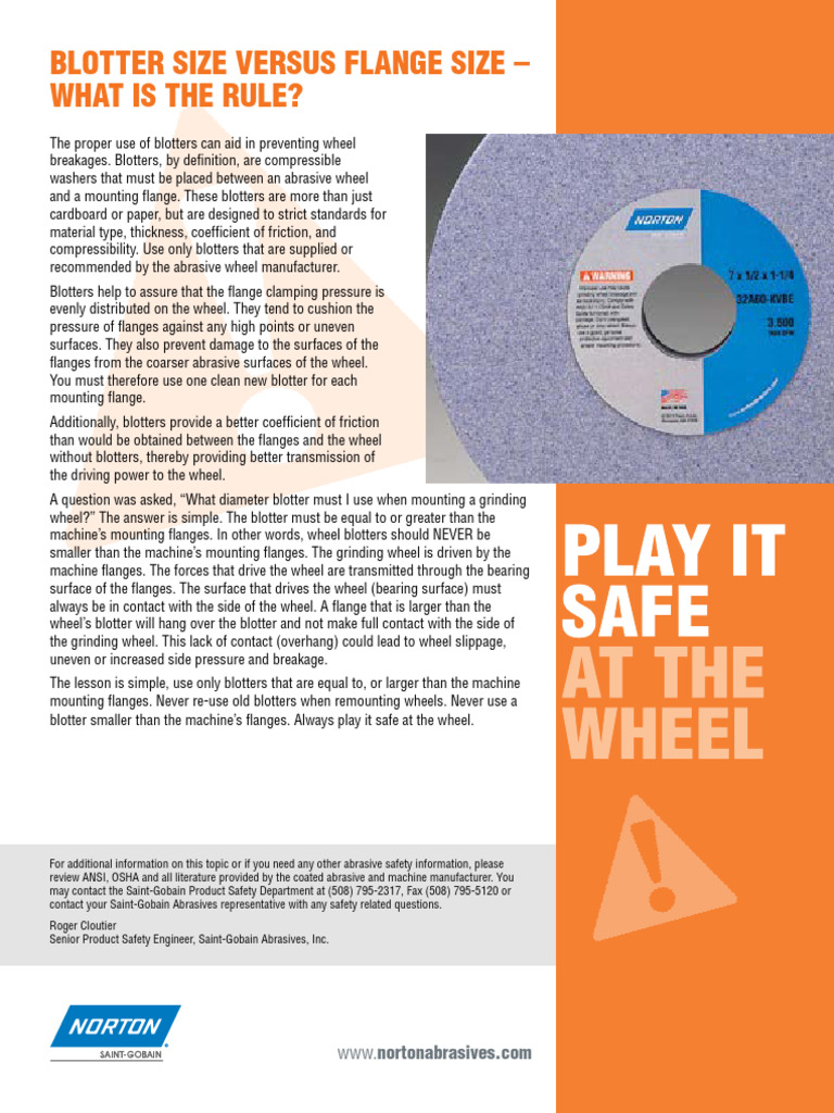 Blotter Guidelines for Grinding Wheels | PDF | Wheel | Grinding ...