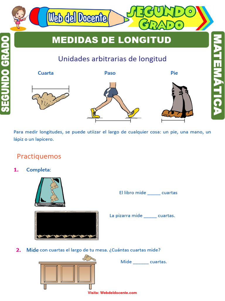 Ejercicios de Longitud para Segundo Grado | PDF | Longitud | Cantidad