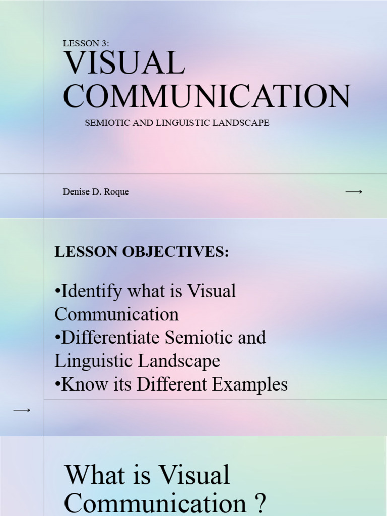 Roque - Visual Communication (G-13) | PDF | Communication | Semiotics