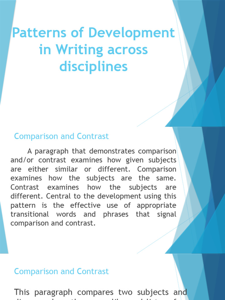 Patterns of Development in Writing Across Disciplines Comparison and Contrast | PDF