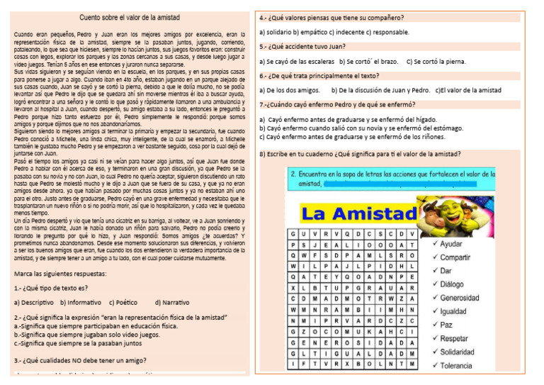 Comun Ficha La Amistad | PDF