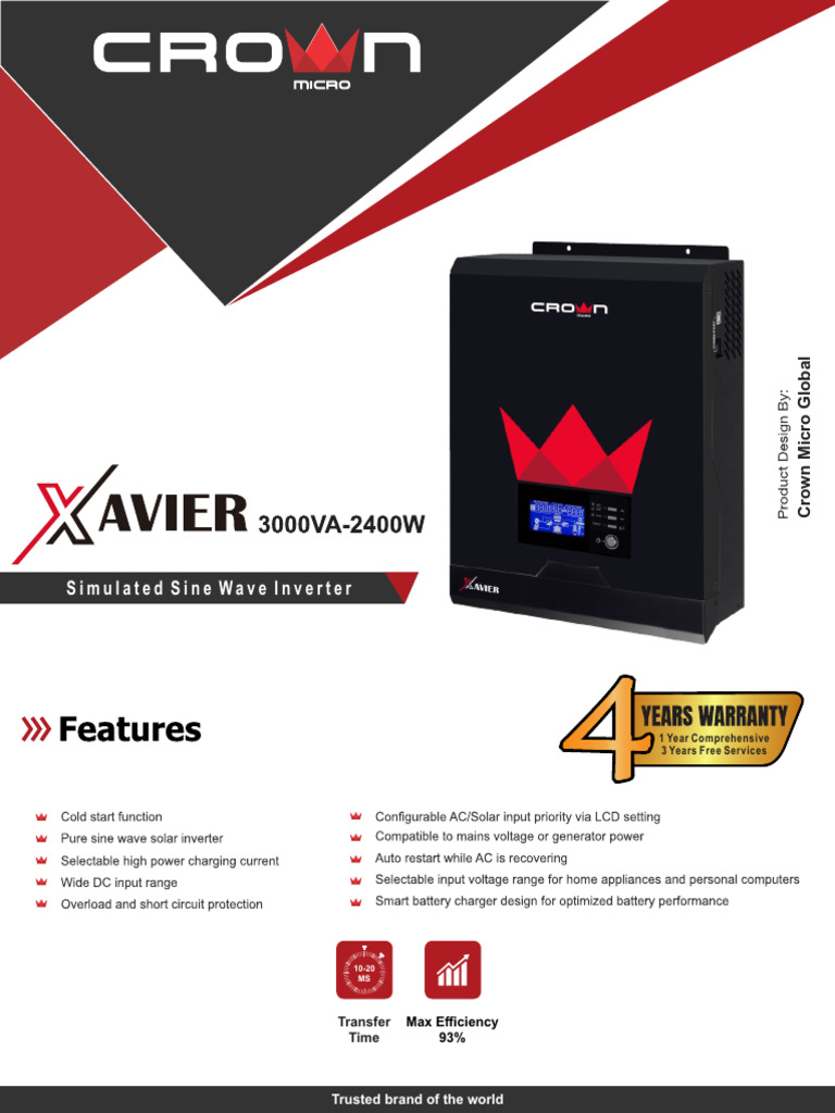 Crown Xavier 4KW Inverter Overview | PDF | Science & Mathematics