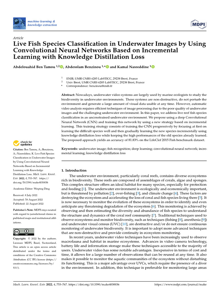 Live Fish Species Classification in Underwater Ima | PDF | Deep ... Live Fish Species Classification in Underwater Ima | PDF | Deep ...