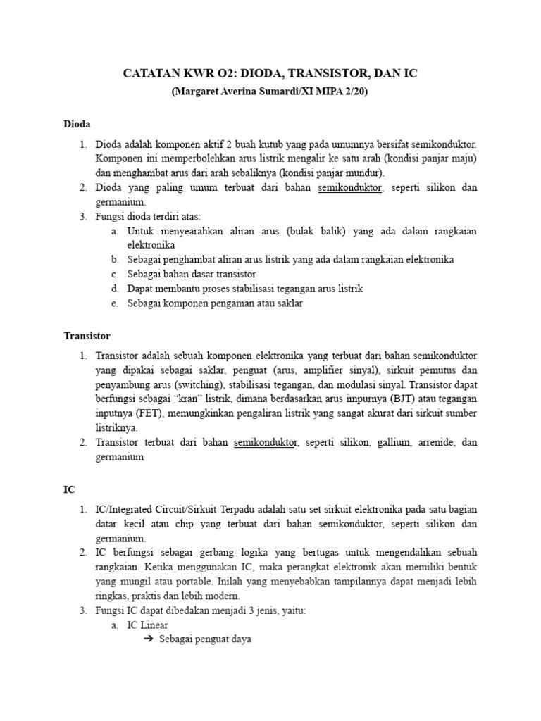 KWR: Dioda, Transistor | PDF | Komputer | Teknologi & Rekayasa