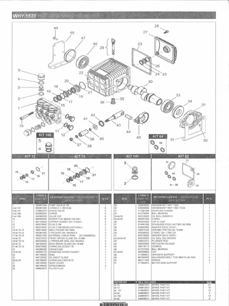 BERTOLINI BOMBA A PISTON - Despiece | PDF
