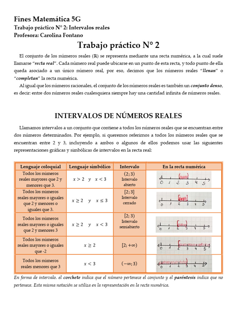 TP2 intervalos reales | PDF | Número Real | Conjunto (Matemáticas)