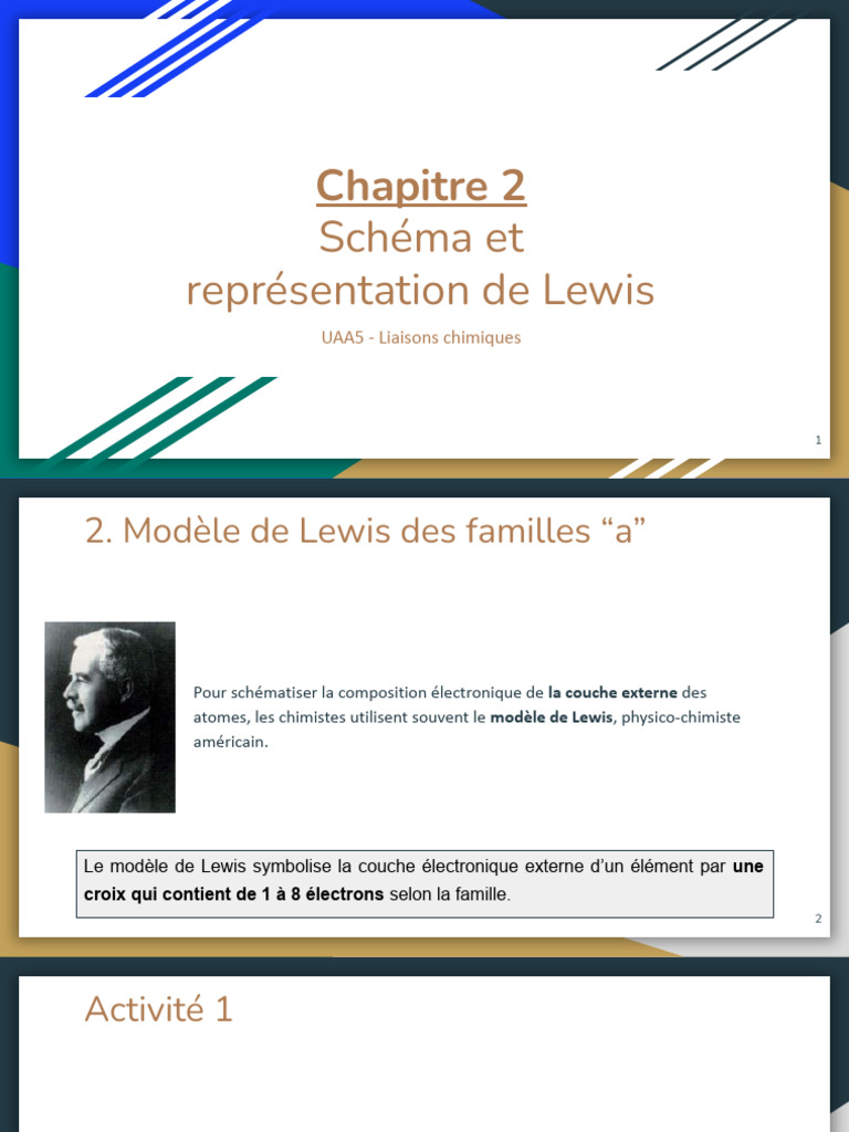 Schéma de Lewis et liaisons chimiques | PDF | Liaison chimique | Électron