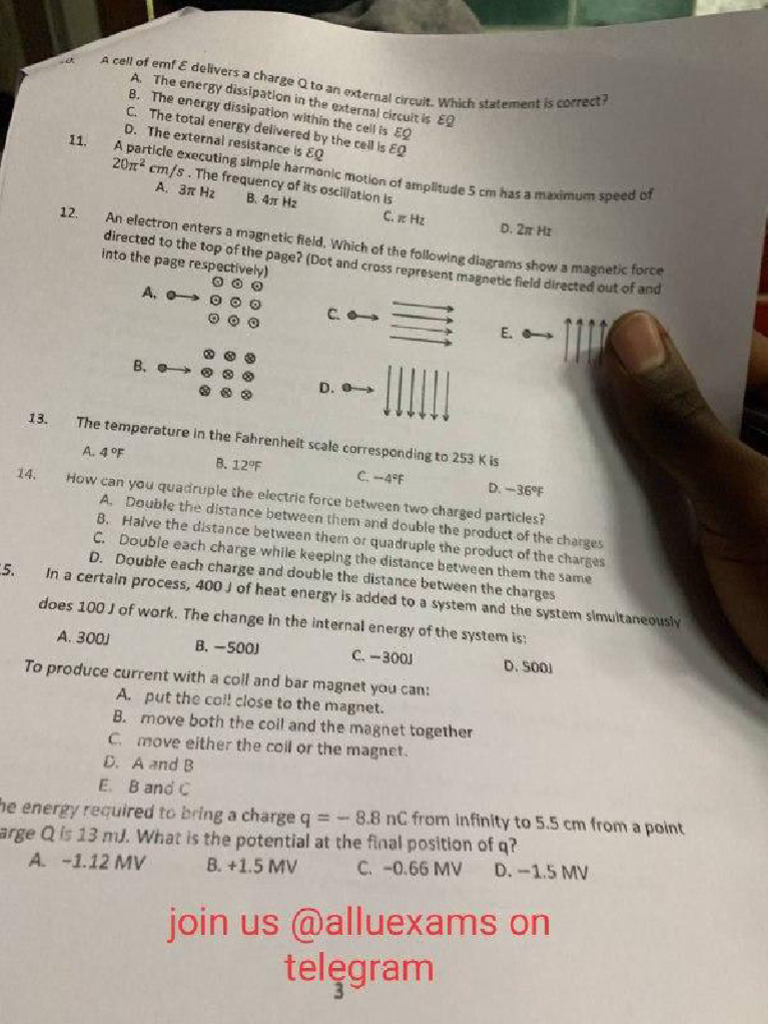 Aau Physics Final Exam July 25 PDF by All U Exams | PDF