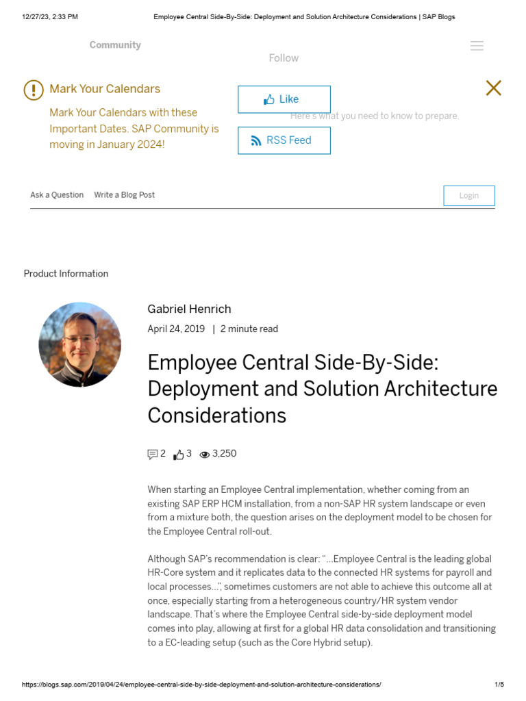 Employee Central Side-By-Side - Deployment and Solution Architecture Considerations - SAP Blogs ...