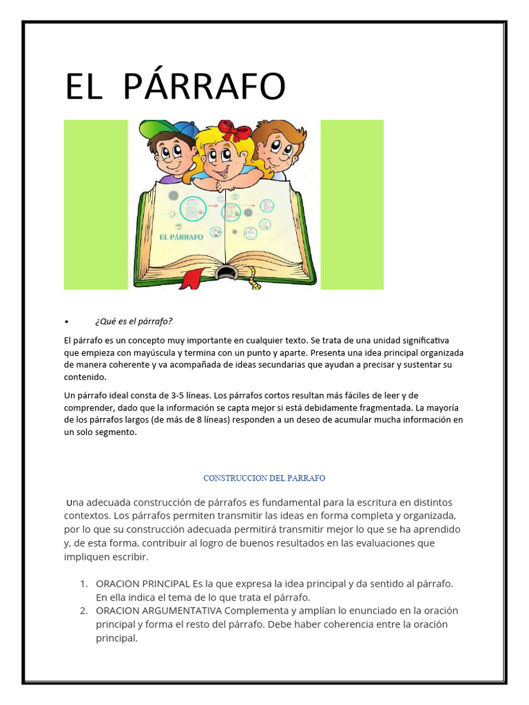 EL PARRAFO INFORME | PDF | Oración (Lingüística) | Párrafo