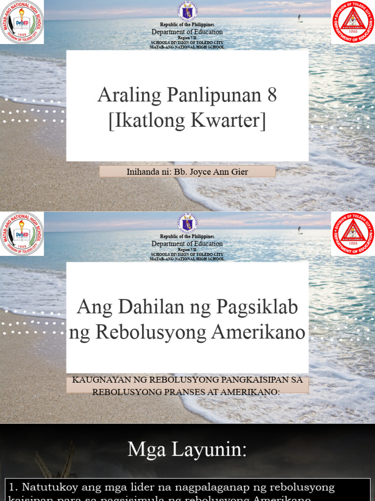 COT Q3 - PPT (Rebolusyong Amerikano) | PDF