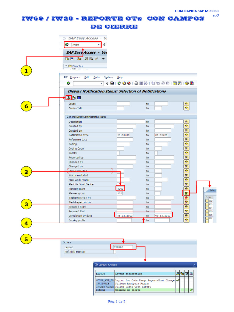 Reporte OTs en SAP: Guía Rápida IW69/IW28 | PDF | Informática