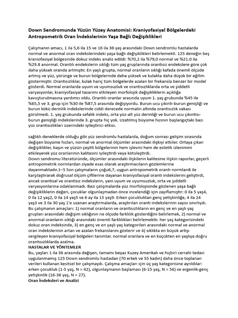 Down Sendromu Türkçe | PDF