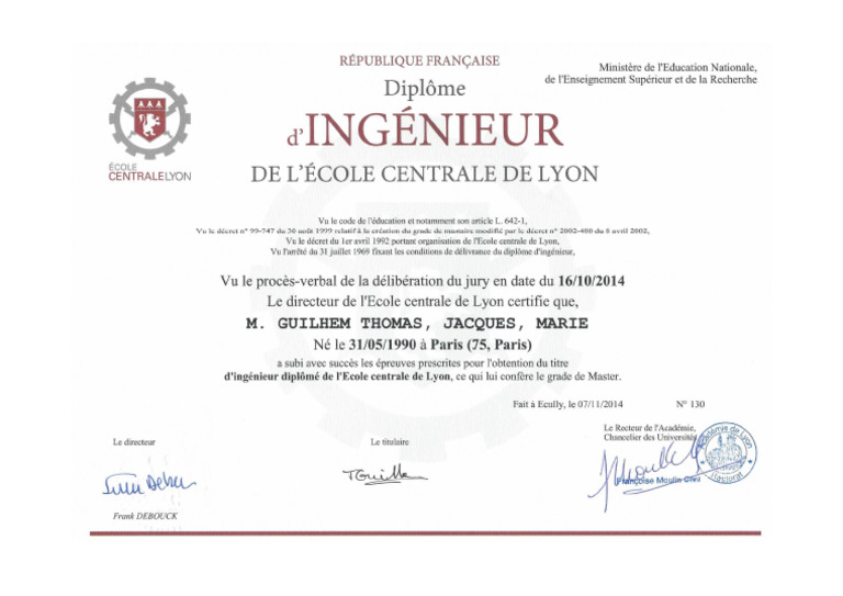 Diplome Centrale | PDF