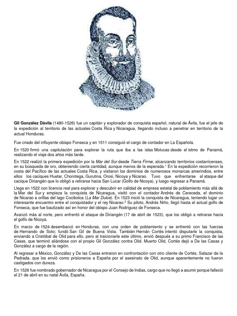 Gil González Dávila | PDF | Antiguas colonias españolas | Colonización ...