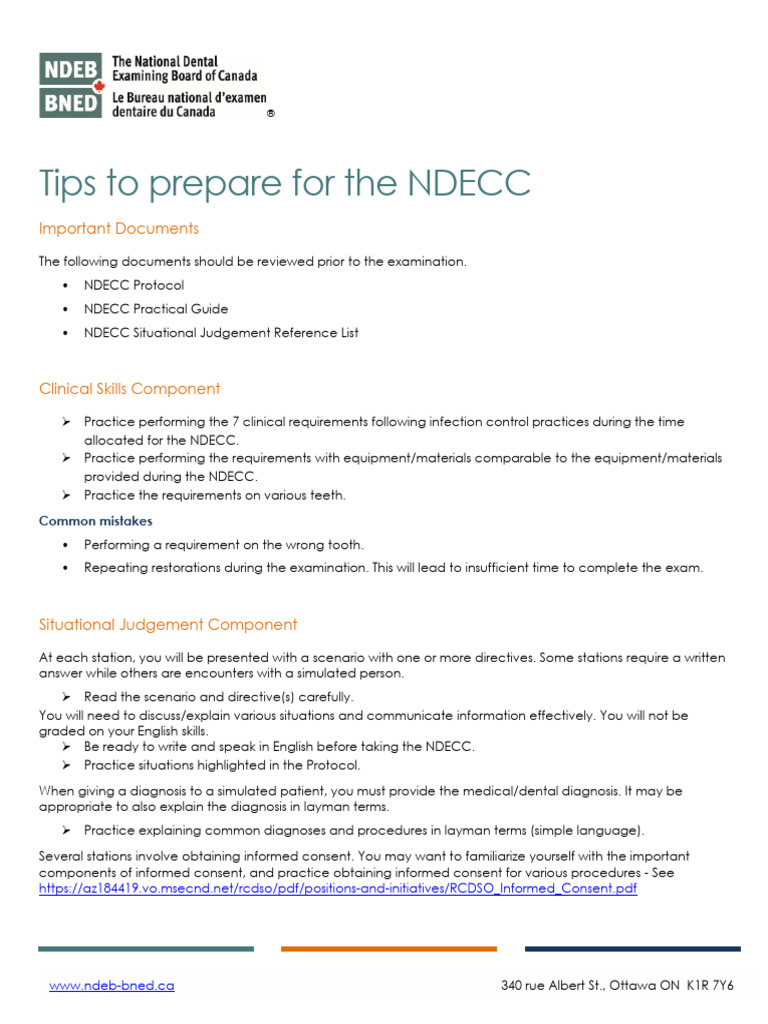 Tips For The NDECC | PDF | Medical Diagnosis | Informed Consent