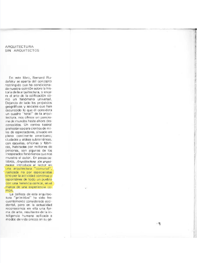 Bernard Rudofsky - Arquitectura Sin Arquitectos | PDF
