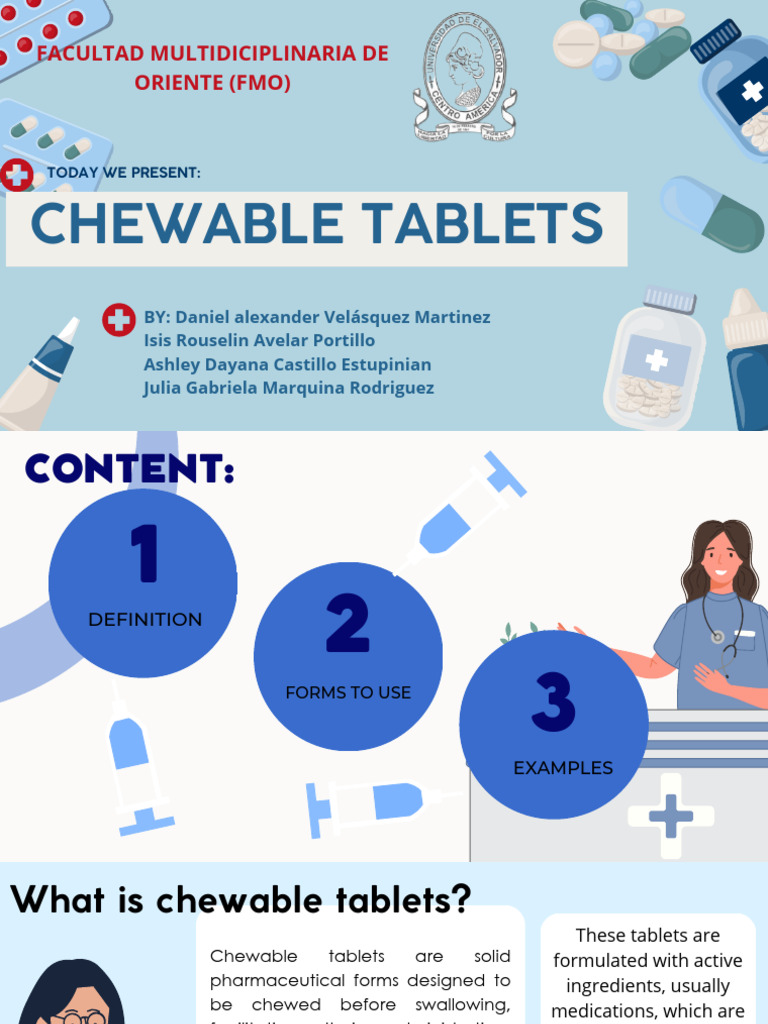 Presentation english chewable tablets | PDF | Tablet (Pharmacy ...