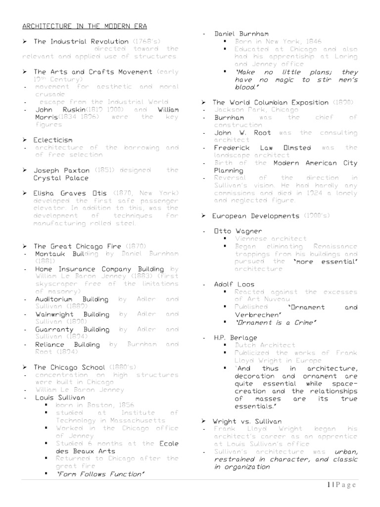 HOA - Architecture in Modern Era - 01 | PDF | Design | Architectural Styles