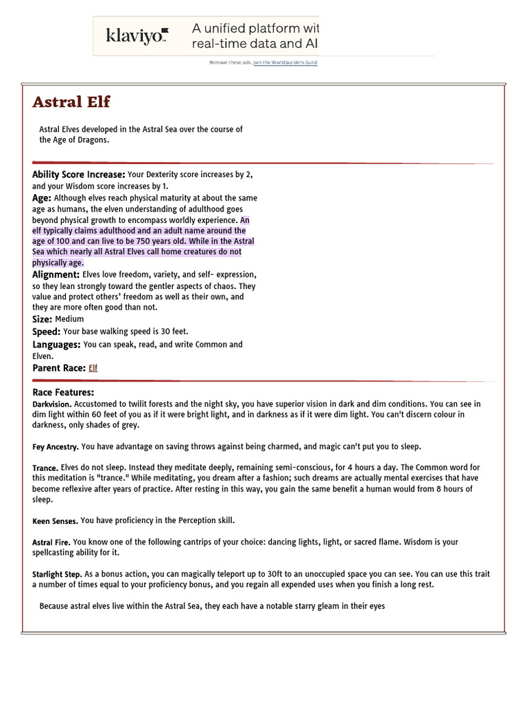 Astral Elf | PDF