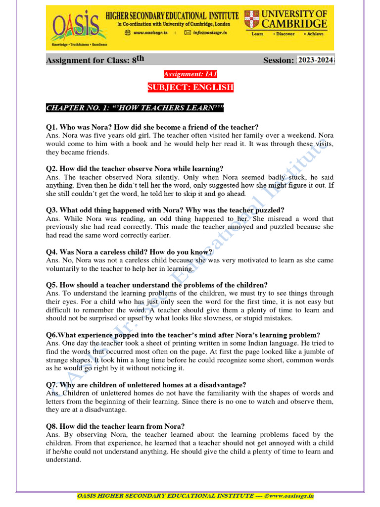 Class 8th Assignment 2024 | Download Free PDF | Infection | Microorganism