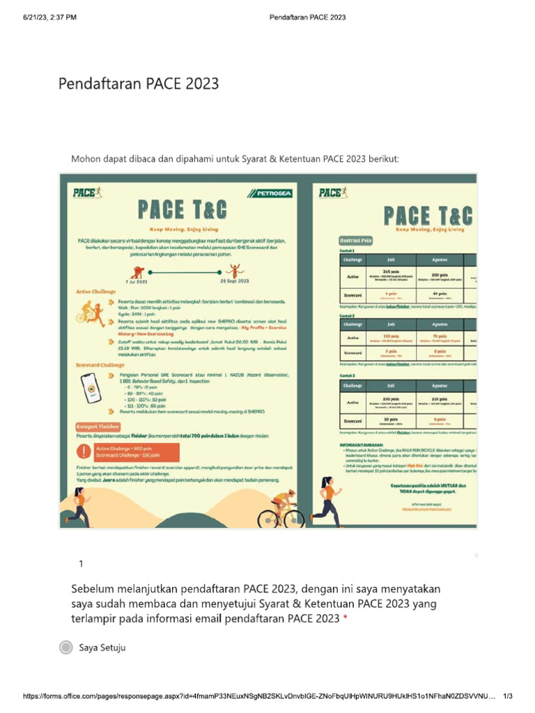 Pendaftaran PACE 2023 | PDF