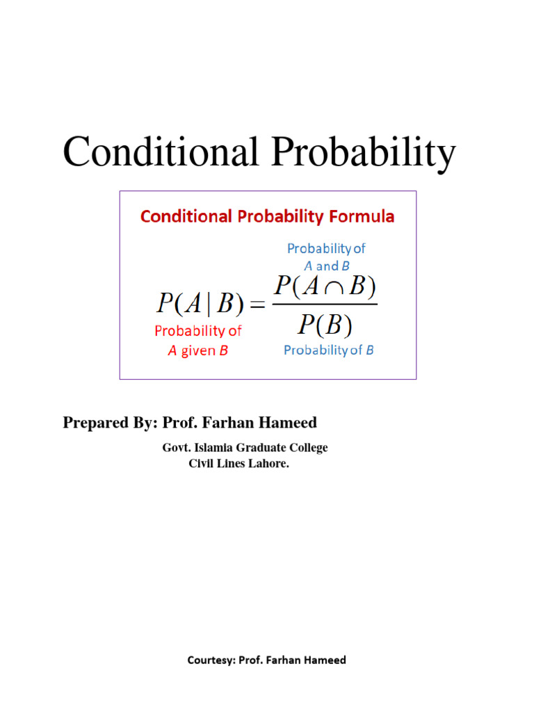 Conditional Probability | PDF | Probability | Probability Theory