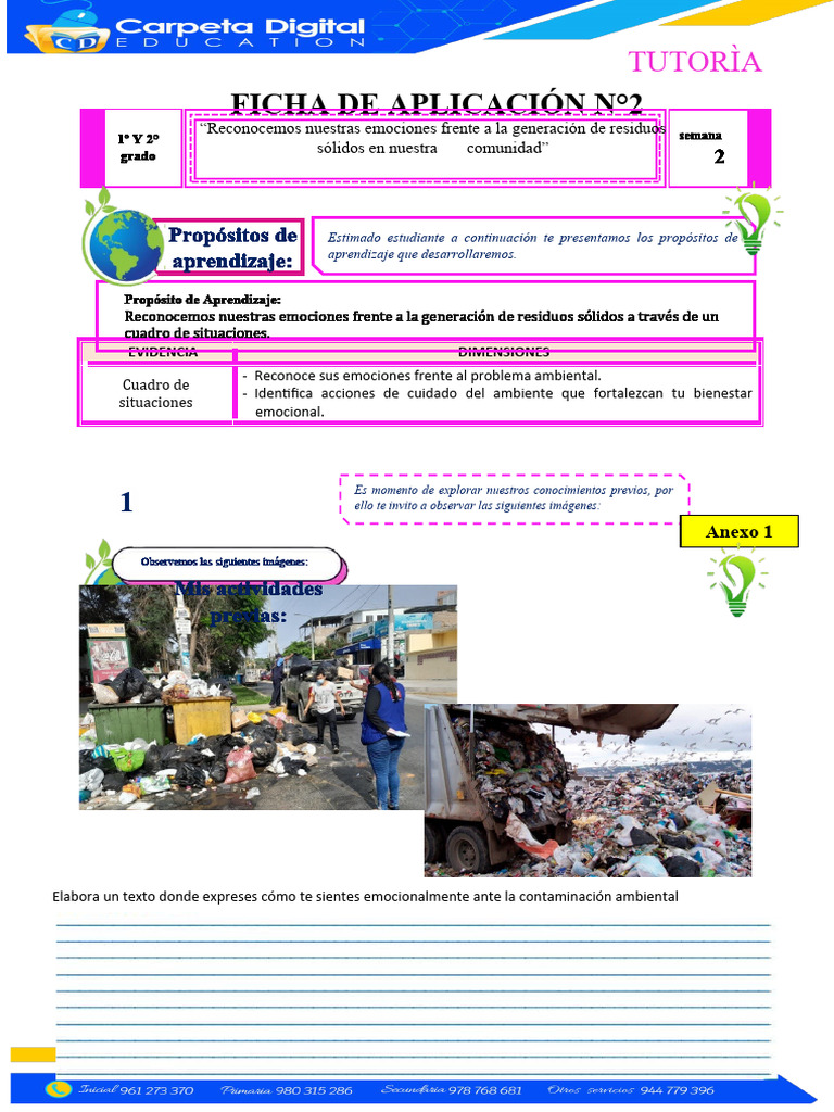 1° y 2°FICHA DE APLICACIÓN-SESIÓN.1-SEM.1-EXP.6-TUTORÍA. | PDF | Las emociones | Aprendizaje