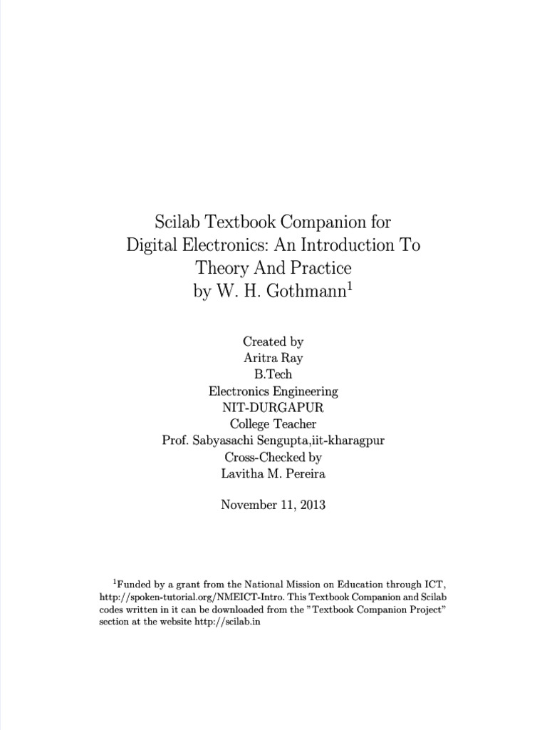 Digital Electronics An Introduction To Theory and Practice W H Gothmann ...