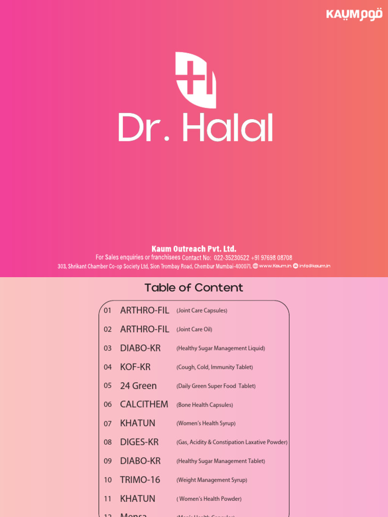 DR Halal Catlog Final - Compressed | PDF | Arthritis | Menstrual Cycle