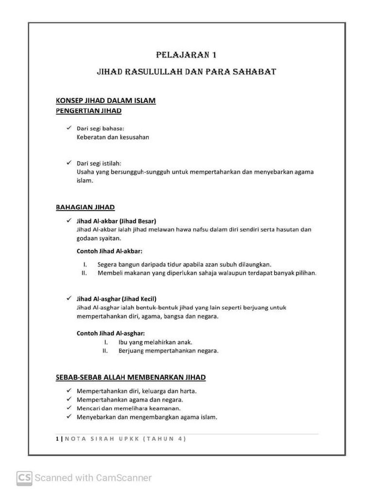 Nota Sirah Tahun 4 Rumi | PDF