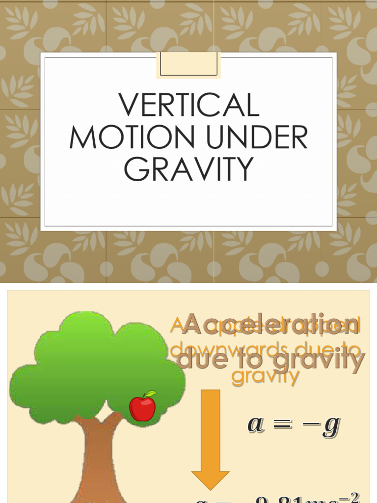 Chapter 3 Vertical Motion Under Gravity Students | PDF | Dynamics (Mechanics) | Mechanical ...