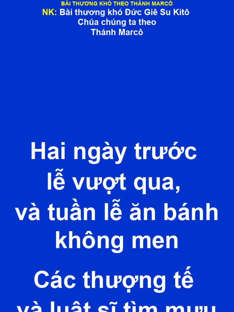 Su Thuong Kho Cua Chua GieSu Theo Thanh MarCo | PDF