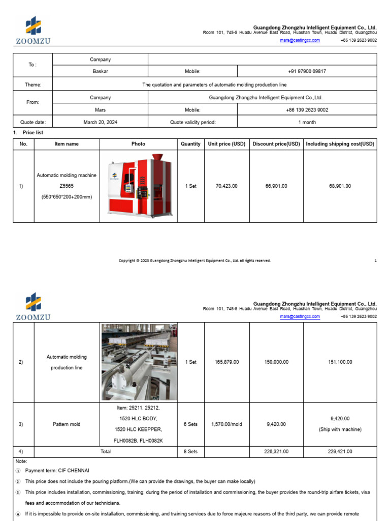 Parameters of Mold Handling Line 20240311 | Download Free PDF | Pipe ... Parameters of Mold Handling Line 20240311 | Download Free PDF | Pipe ...