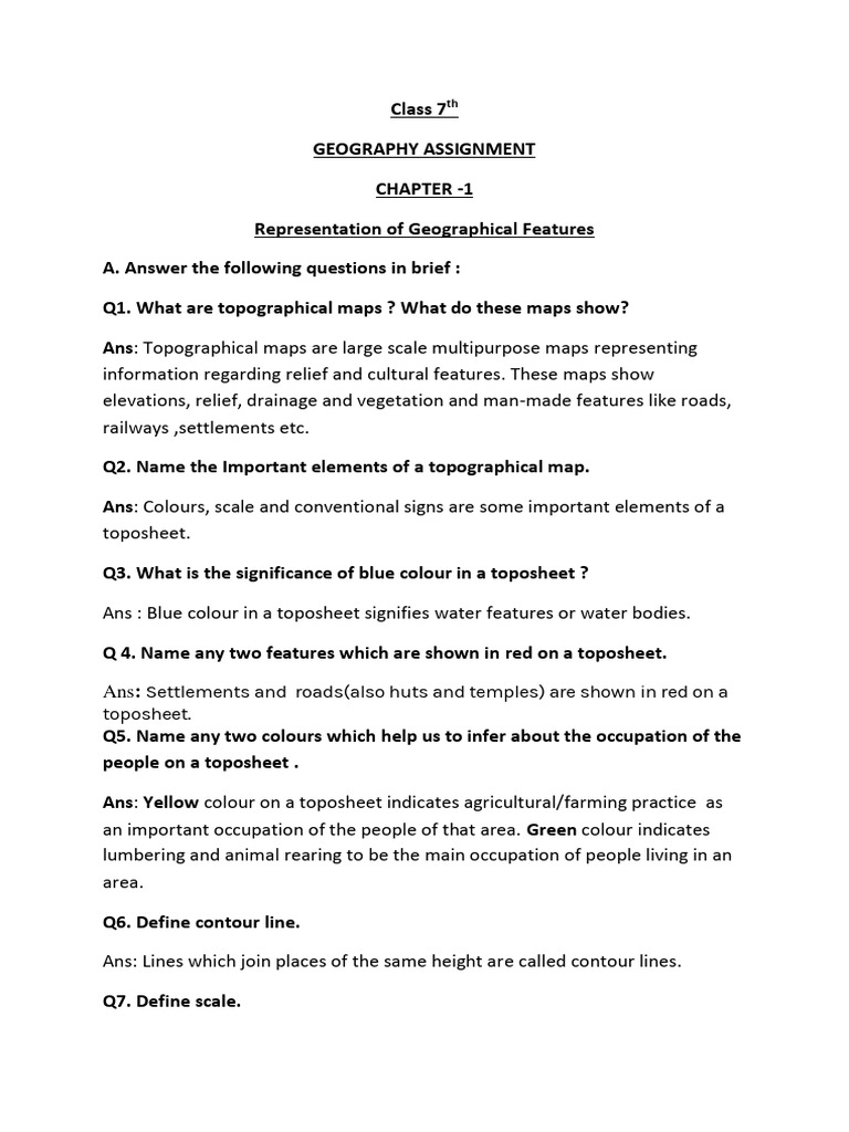 Class 7 - Representation of Geographical Features-2 | PDF | Map ...