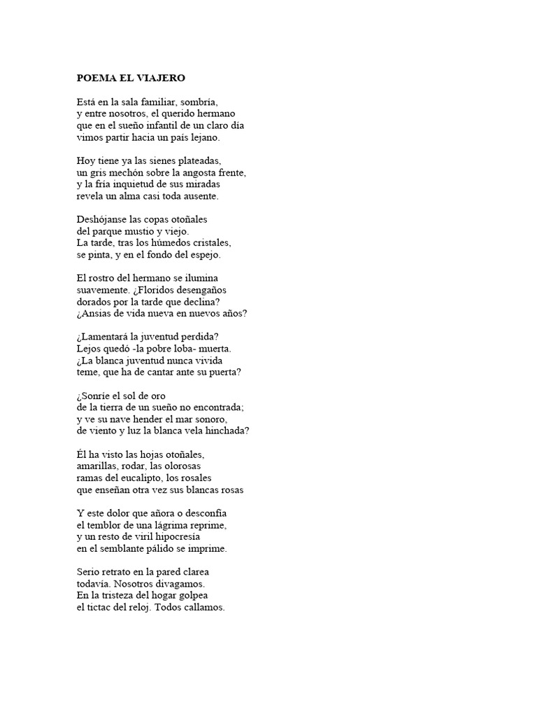 Poema "El Viajero" de Antonio Machado | PDF