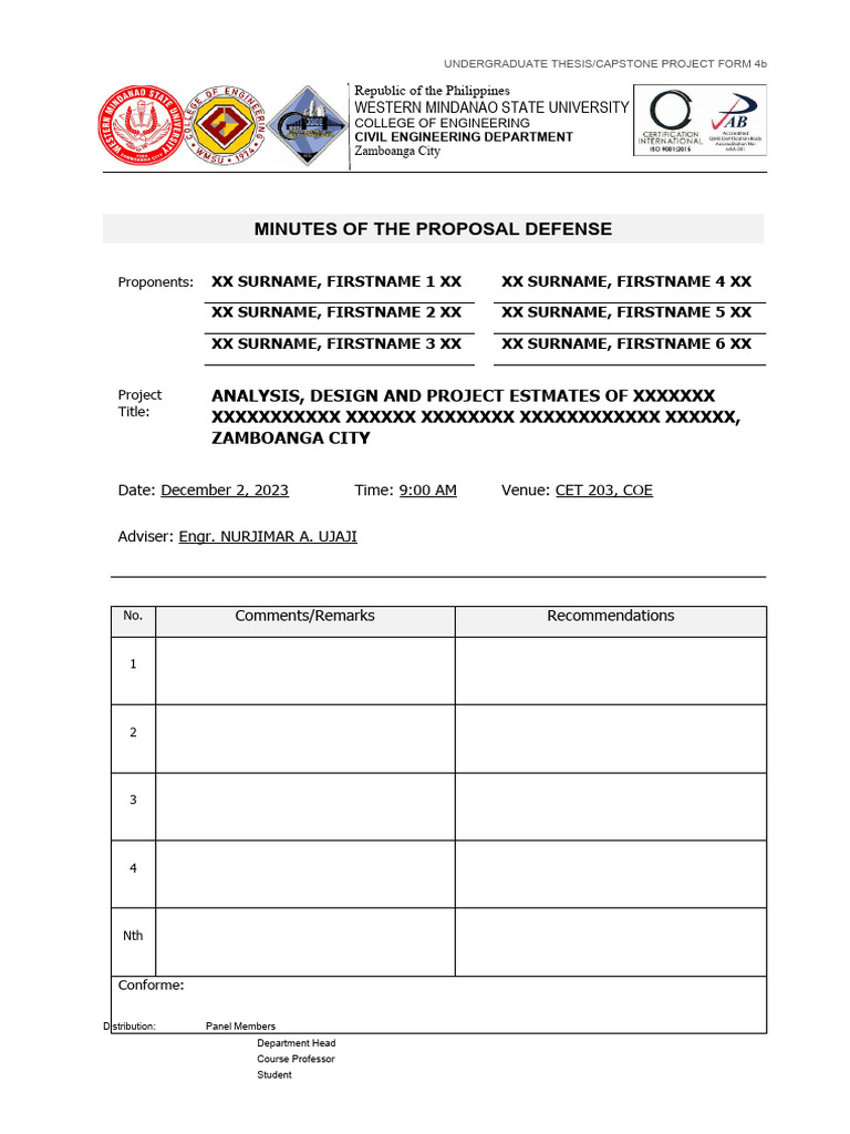 COE-CE-EXT CAP 10 FORM 4b Minutes of The Proposal Defense-Member ...
