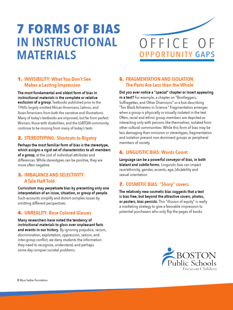 16 OOAG Seven Forms of Bias Poster 1 | PDF | Bias | Stereotypes